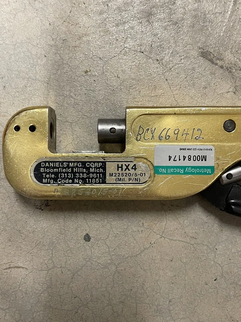 DMC HX4 M22520/5-01 Crimper Crimping tool HX4 Daniels Manufacturing ...