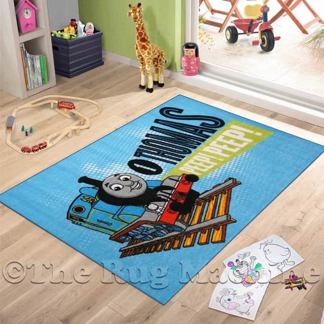 THOMAS THE TANK ENGINE KIDS FUN PLAY RUG 100x150cm NON-SLIP & WASHABLE ...