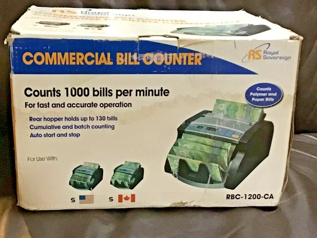 ROYAL SOVEREIGN RBC-1200-CA Paper/Polymer Electric Bill Counter NEW OLD ...