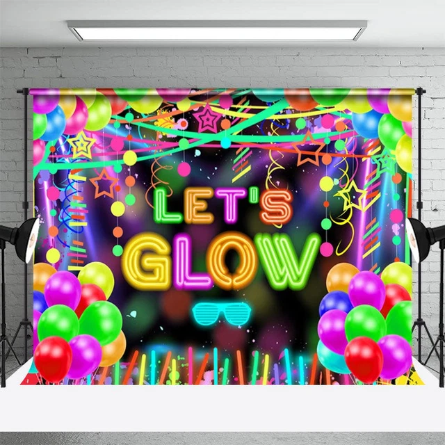 NEON COLOR CONFETTI Lets Glow Dance Party Backdrop $36.01 - PicClick AU