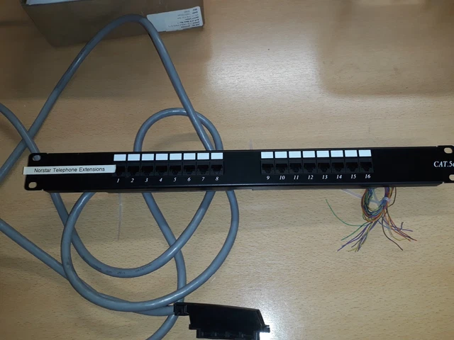 TELCO RJ21 25 pair cable punched down to 16 port 19 inch rackmount ...