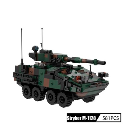 US ARMY M1128 Mobile System Stryker armored tank APC car moc USA camo ...