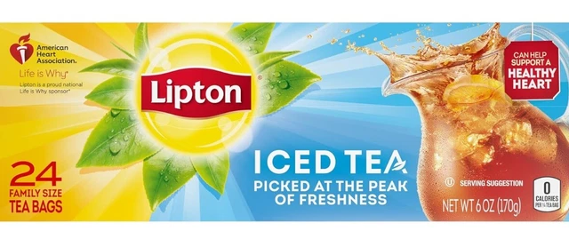 LIPTON UNSWEETENED ICED Tea Bags, Family Size, 24 Count (Pack of 4) $29 ...