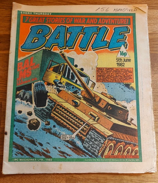 COMIC - VINTAGE Battle Action War Comic Dated 5th June 1982 UK Reading ...