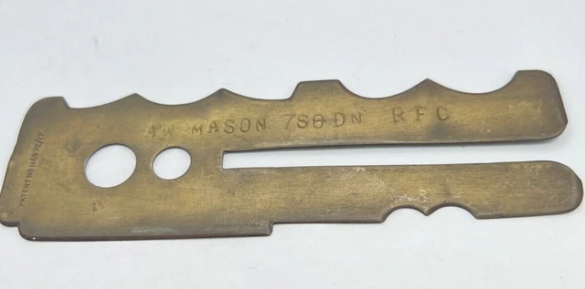 WW1 RFC ROYAL Flying Corps Brass Button Stick AW Mason 7 Squadron ...