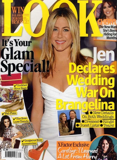 LOOK MAGAZINE 27/8/2012 Jennifer Aniston. Cheryl Cole. Spice Girls £9. ...