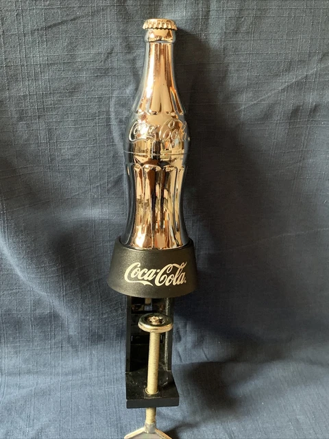 GENUINE COCA COLA Coke Bottle Chrome Counter Bar Mounted Pub Bottle ...