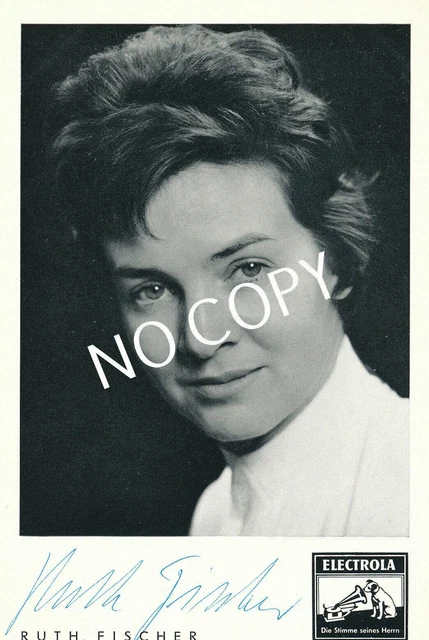100% ORIGINAL AUTOGRAMM Autograph Karte handsigniert Ruth Fischer J1.4 ...