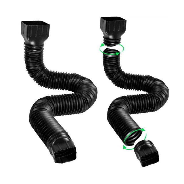 UPGRADE RAIN GUTTER Downspout Extensions, 17In-59In Flexible Drain8258 ...