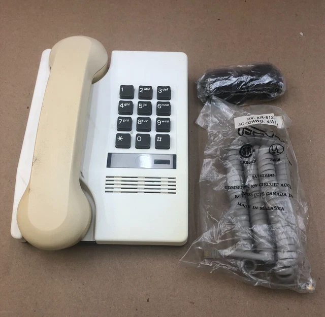 VINTAGE NORTHERN TELECOM Touch Tone Push Button Desk Telephone Retro White Cream $32.95 ...