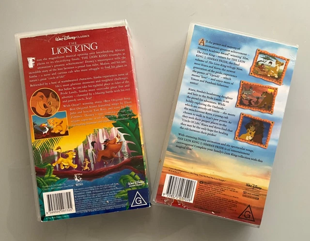 THE LION KING and The Lion King 2 Simba's Pride VHS x2 Video Tape ...