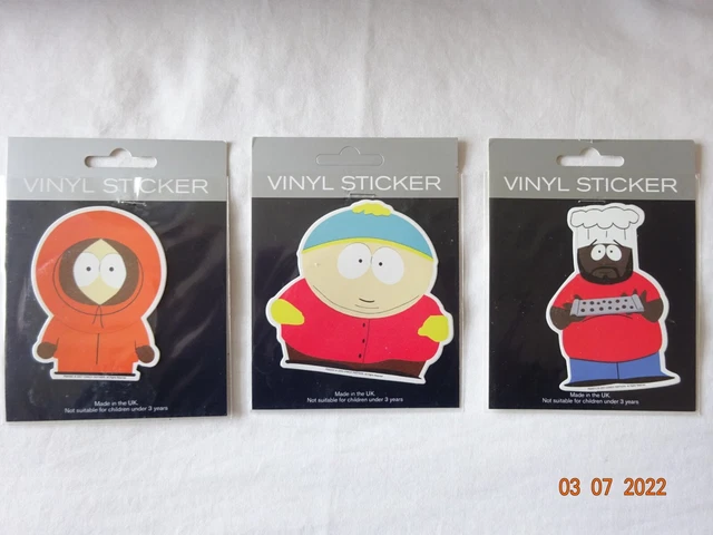 SOUTH PARK CHARACTERS Kenny, Cartman, Jerome "Chef" McElroy VINYL DECAL ...