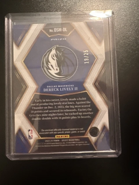 DEREK LIVELY II 2023-24 Patch Panini Select Draft Selections RC ...