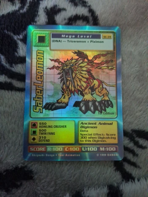 DIGIMON DIGITAL MONSTER Card Game. 1st Edition Mega Level SaberLeomon ...
