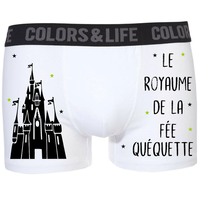 BOXER CALEÇON HOMME HUMOUR Le royaume de la fée quéquette EUR 10,90 ...