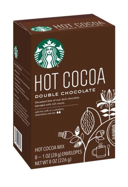 Starbucks Double Chocolate Hot Cocoa Mix 8 Single Serve Packets Net