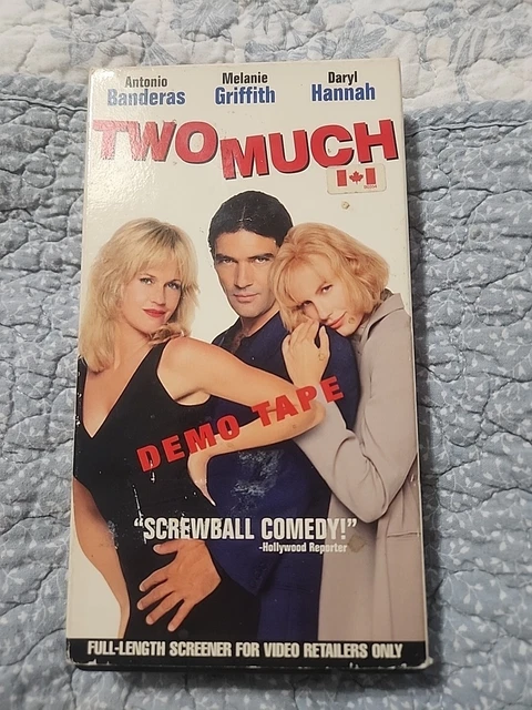 TWO MUCH (VHS) Antonio Banderas, Melanie Griffith SUPER RARE SCREENER ...