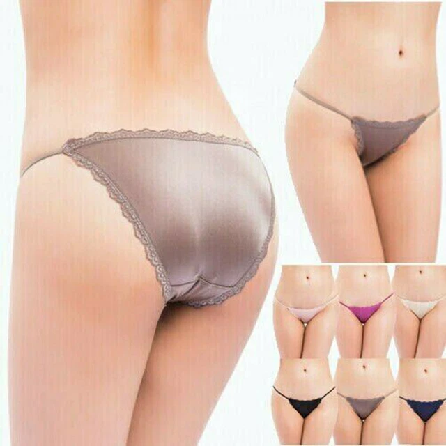 Sexy Satin Lace Tanga Bikini Knickers Briefs Panties Lingerie Full Back