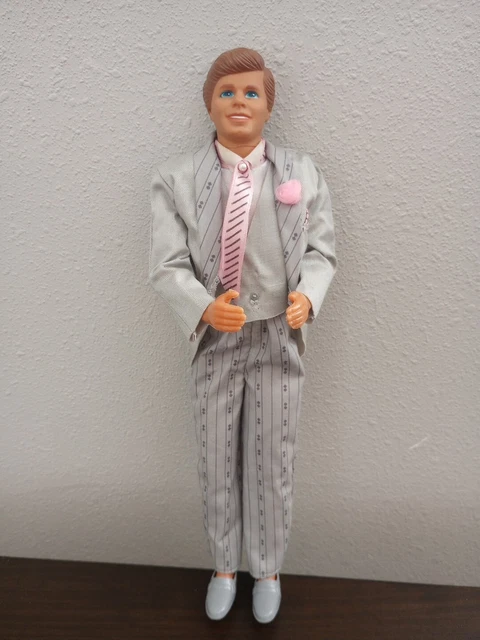 VINTAGE MATTEL 1968 Barbie KEN Doll 12" Formal Suit / Gray with Pink ...