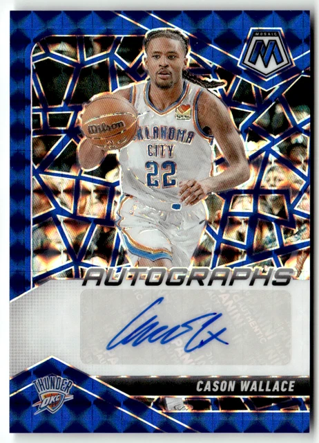 PANINI MOSAIC NBA 2024-25 No. AM-WAL Cason Wallace Blue Auto 47/49 EUR ...