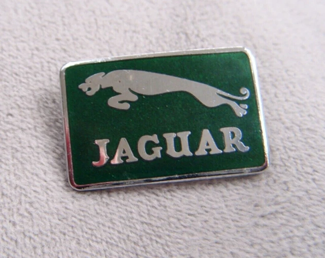 VINTAGE JAGUAR LEAPING cat classic car logo emblem green enamel pin ...