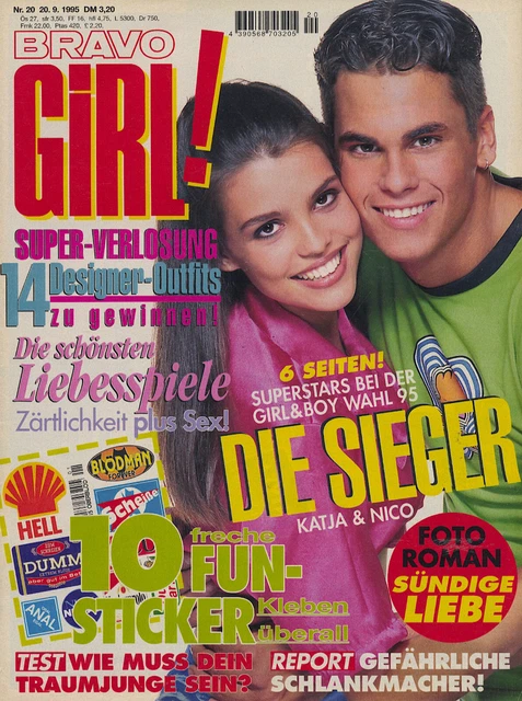 MAGAZINE BRAVO GIRL n° 20/ 20. 9. 1995, WORLDS APART. EUR 12,00 ...