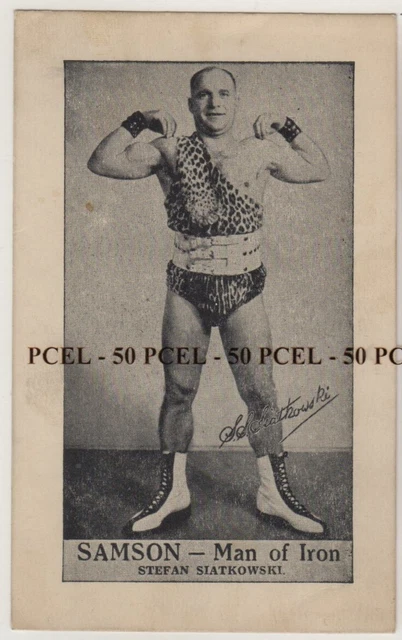 SAMSON BODYBUILDER STRONGMAN Printed Postcard Size View Stefan ...