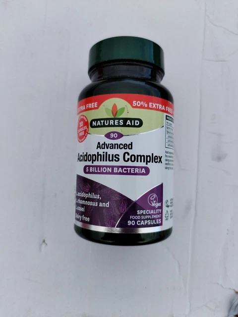 NATURES AID ACIDOPHILUS Complex, 5 Billion Bacteria, 90 Capsules ...