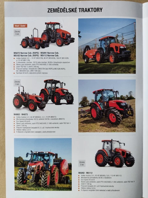 GAMME DE TRACTEURS Kubota Prospectus Brochure EUR 5,00 - PicClick FR