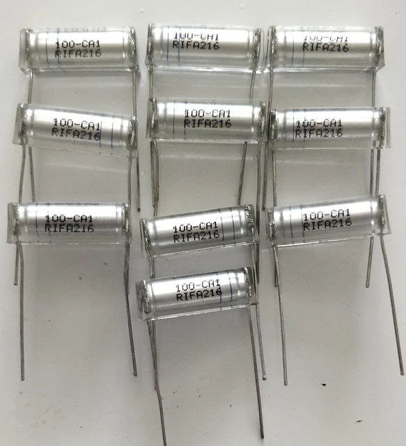 10 X VINTAGE RIFA 100nF PFE 216 polystyrene Capacitors Perfect for ...