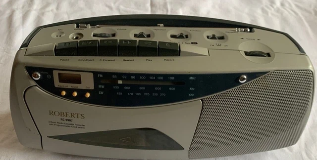 ROBERTS 3 BAND Radio Cassette Recorder Programmable Clock Rc9907 ...
