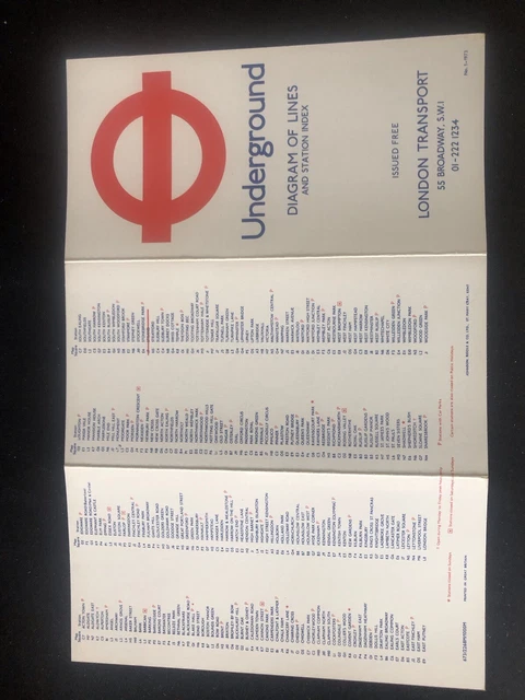 LONDON UNDERGROUND TUBE Map No.1 1973 (Ref 673/2268M/1000M) £10.08 ...