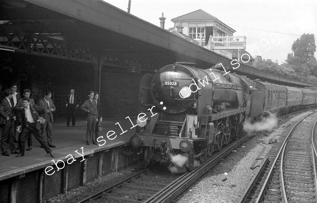 BRITISH RAILWAY NEGATIVE - BR SR No. 35028 'Clan Line' 4-6-2 MN c.1965 ...