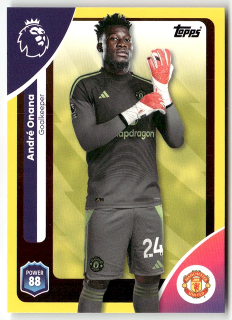 TOPPS PREMIER LEAGUE 2025-26 No. 200 Andre Onana Yellow Parallel EUR 3 ...