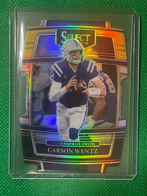 2021 SELECT NFL Black Gold Die Cut Prizm Concourse Carson Wentz #16 ...