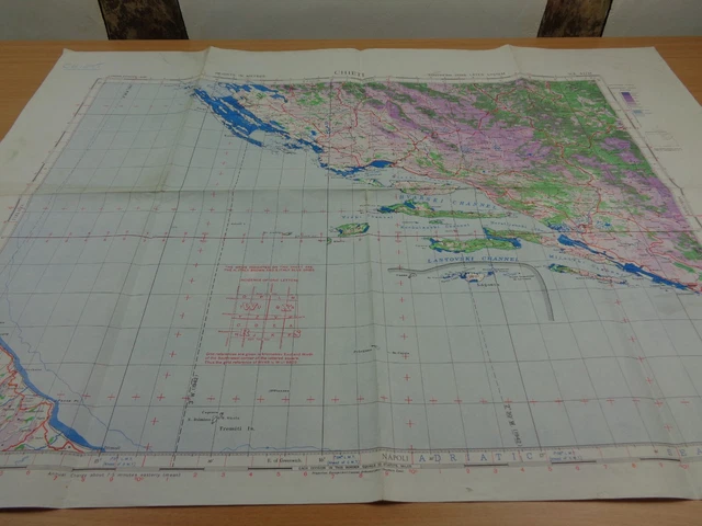 WW2 RAF MAP of "CHIETI" + ZARA, HVAR, KORCULA etc (WING COMMANDER, DFC ...