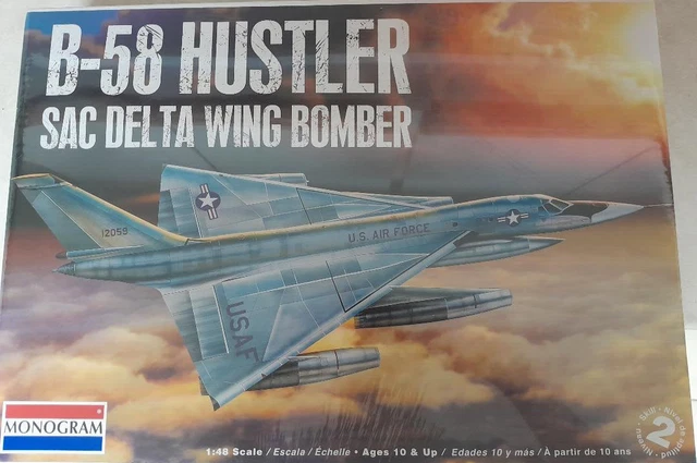 MONOGRAM 1/48 U.S.A.F. B-58 HUSTLER Airplane Plastic Kit! WOW! $61.00 ...