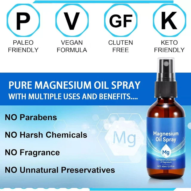 PURE MAGNESIUM OIL Spray - 100% Pure & Natural Magnesium Oil Spray UK £ ...