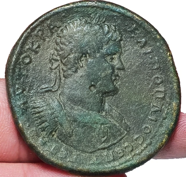EXTREMELY RARE HUGE Ancient Roman Bronze Coin Medallion Ceverus-33,8 Gr ...