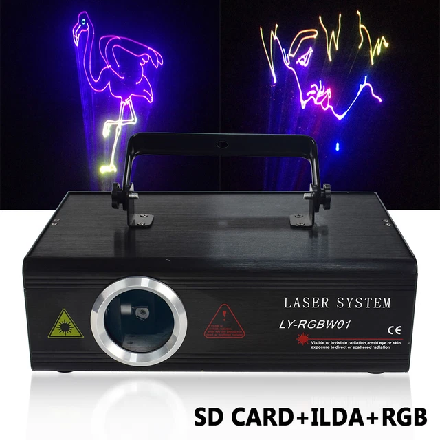 ILDA SD CARD Projector LED RGB Laser Stage Light DJ Disco Show Party ...