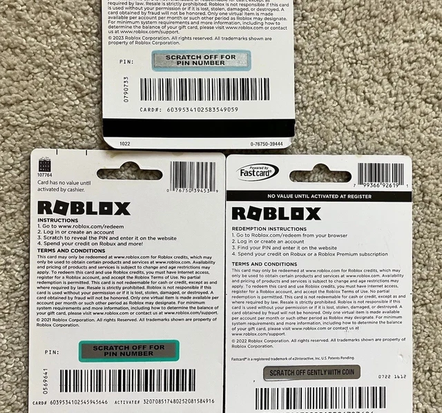 3 ROBLOX GIFT CARDS - Free Email Delivery $45 Total - Each w/ Free ...