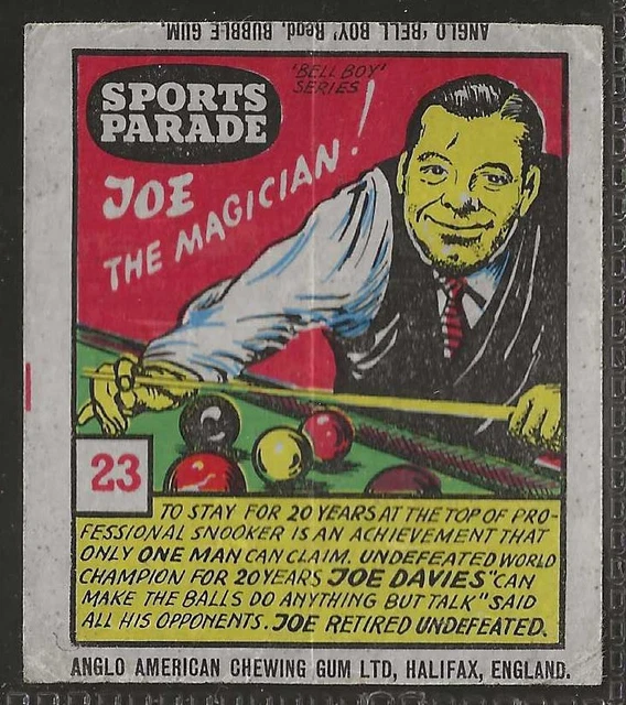 ANGLO-SPORTS PARADE 1960-#23- Billiards Snooker - Joe Davis £9.99 ...