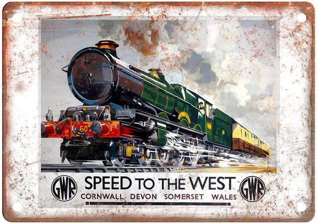 VINTAGE SPEED TO the West GWR Railroad Retro Look Metal Sign ZL718 $23. ...