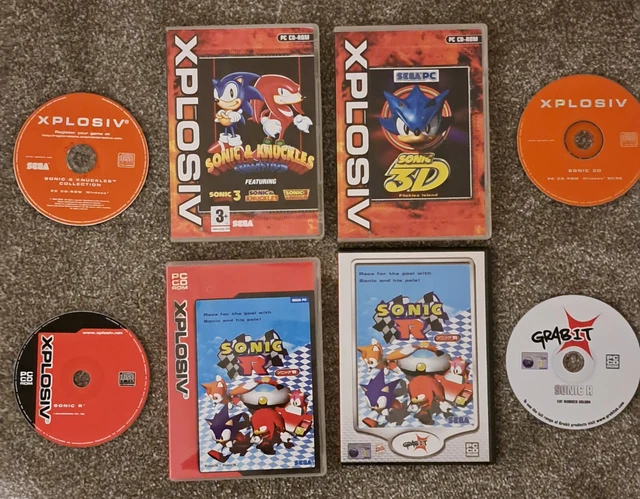 SONIC THE HEDGEHOG PC Games x4: Sonic 3D / Sonic 3 & Knuckles / Sonic R ...