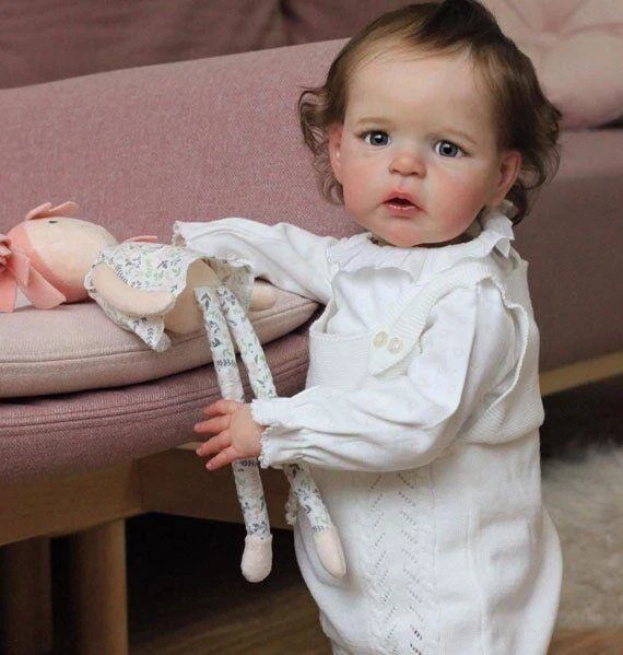 25INCH UNFINISHED REBORN Doll Kit Toddler Parts with cloth Body Sandie ...