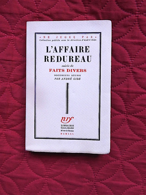 L'AFFAIRE REDUREAU SUIVIE de faits divers GIDE 1930 N° 319 EDITION ...