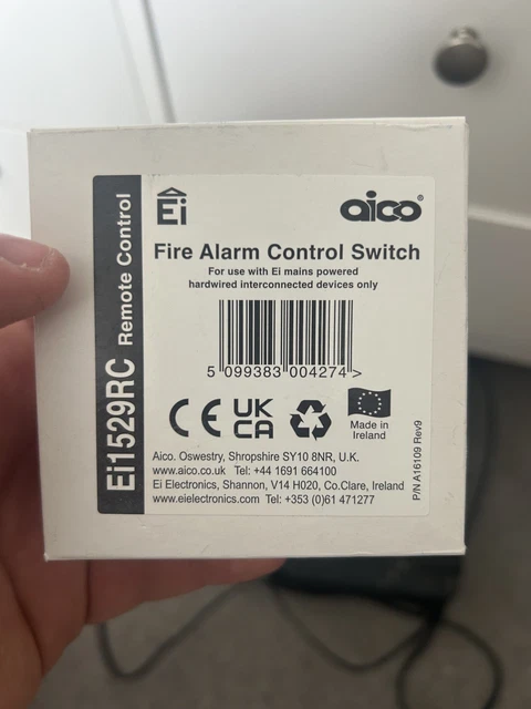 AICO EI142 FIRE and Carbon Alarm Control Switch Radio Link exp March 36 ...