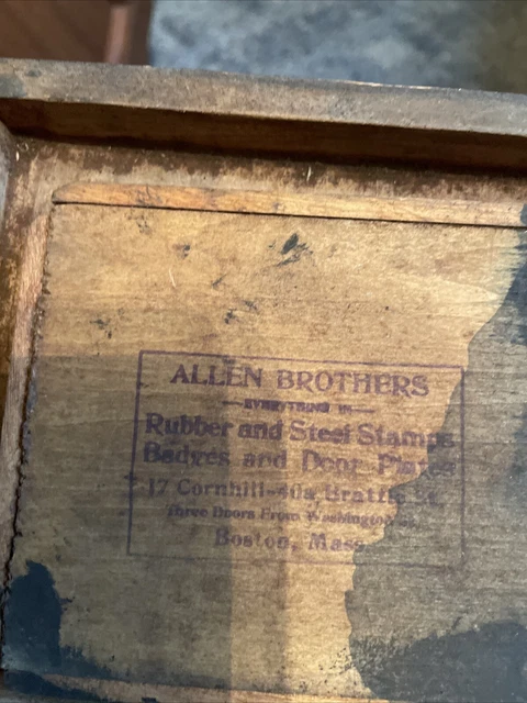 VINTAGE EASY SIGN Marker Set In Original Wooden Box Allen Bros. 1800's ...