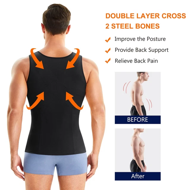 COMPRESSION SHIRTS FOR Men Undershirts Slimming Body Shaper Tank Top ...