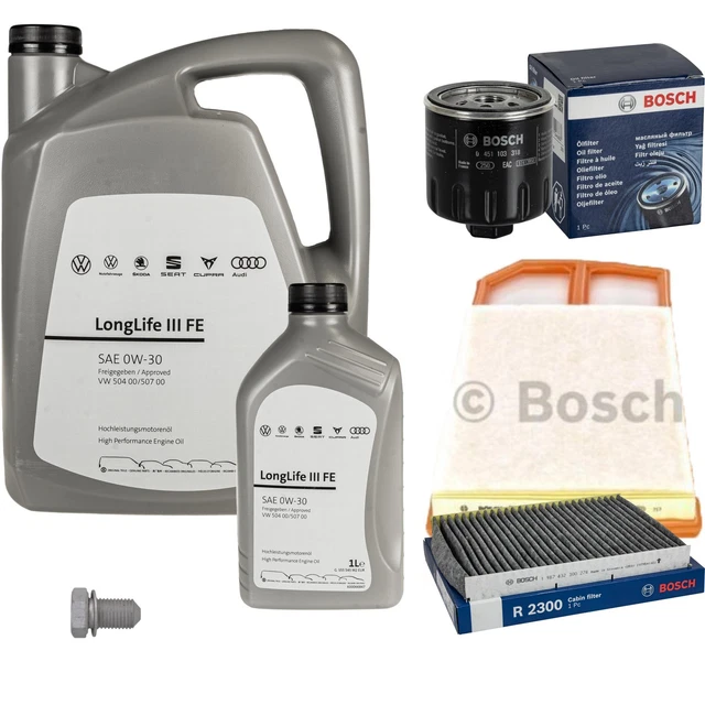 BOSCH INSPECTION SET 6L VW Huile moteur 0W-30 Longlife IIIFE pour EUR 140,47 - PicClick FR